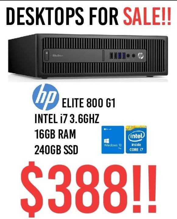 Core i7 Gen4: HP Elitedesk 800 G1/ 16GB RAM/ 240GB SSD (Refurbished ...