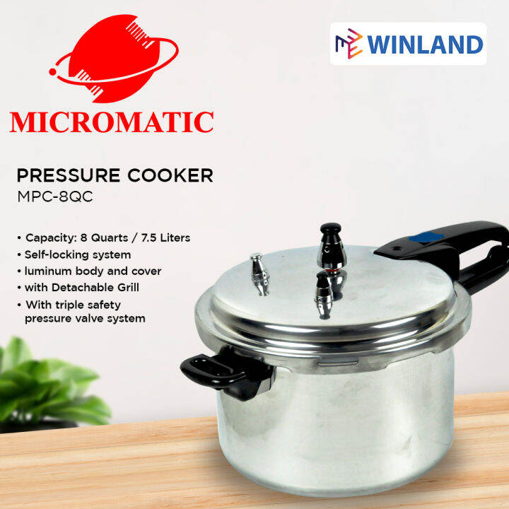 MICROMATIC by Winland Pressure Cooker 8 Quarts / 7.5 Liters MPC-8QC ...
