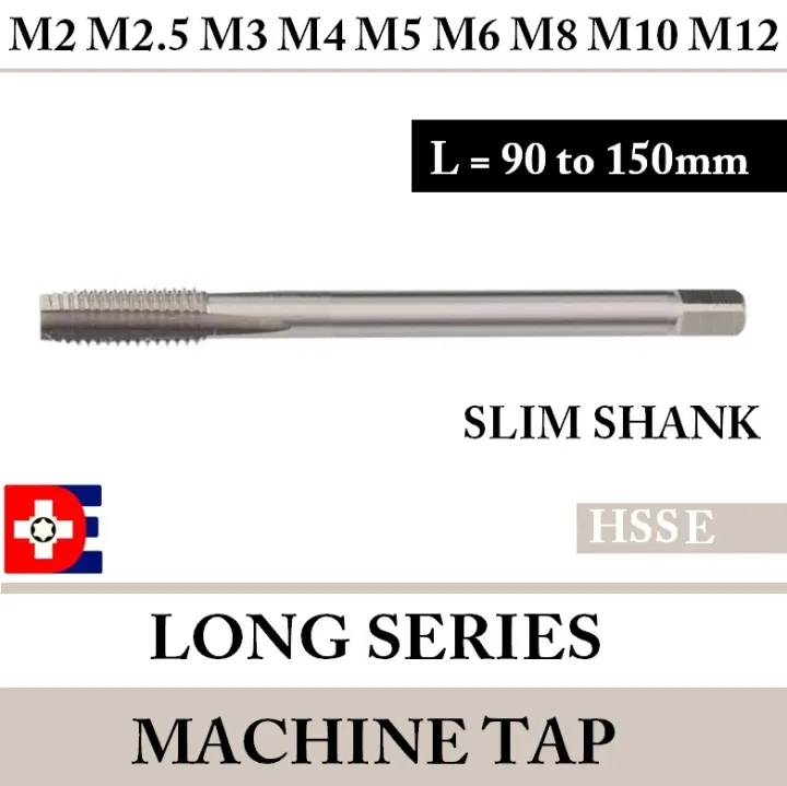 hss long series machine taps long cut tap metric m2 m2.5 m3 m4 m5 m6 m8 m10 m12 L100mm L150mm ...