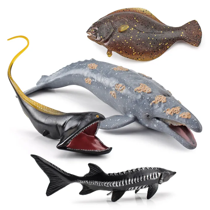 4PCS Marine Animal Life Fish Figure Toys Set PVC Model Ocean Sea Life ...