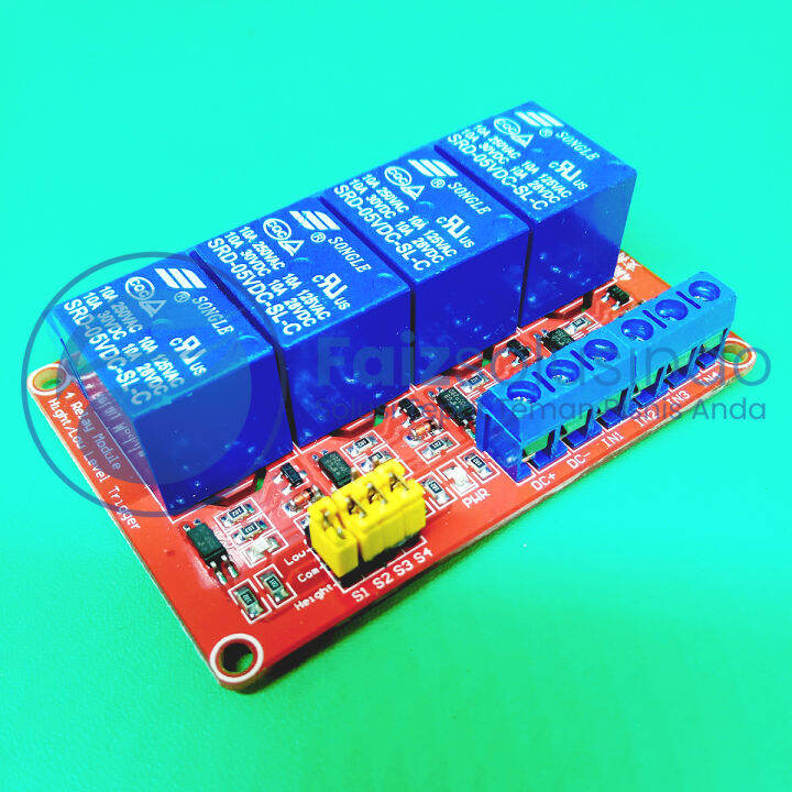 Relay 4 Channel 5V Volt DC output 250VAC / 30VDC 10A modul Optocoupler ...