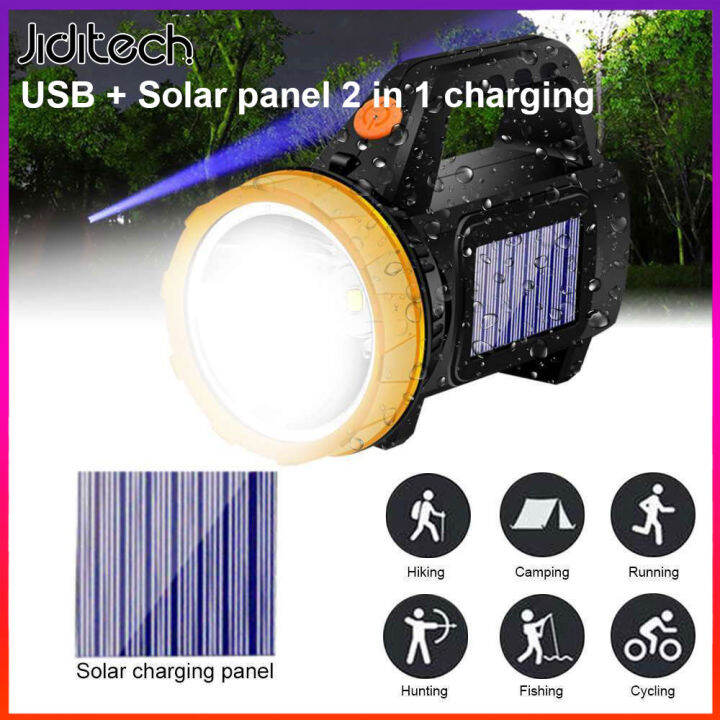 Original Jiditech Solar Searchlight Solar Flashlight Rechargeable ...