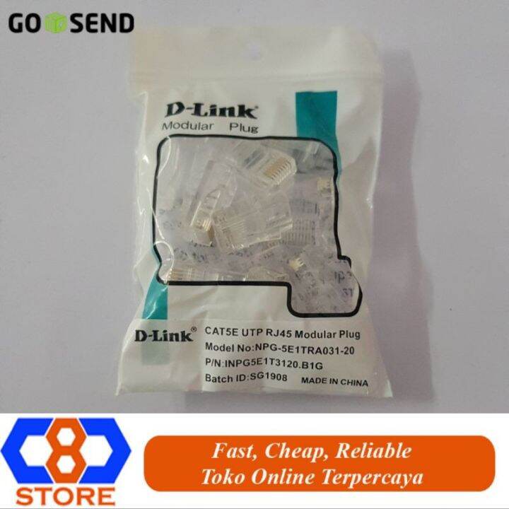 CONNECTOR RJ45 KONEKTOR RJ45 DLINK CAT 5E 20 PCS ORIGINAL | Lazada ...