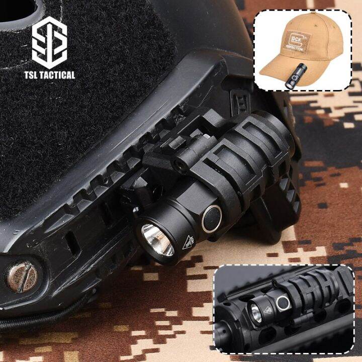 WADSN Tactical Helmet Flashlight FAST Helmet Strobe Light Zoom Survival ...