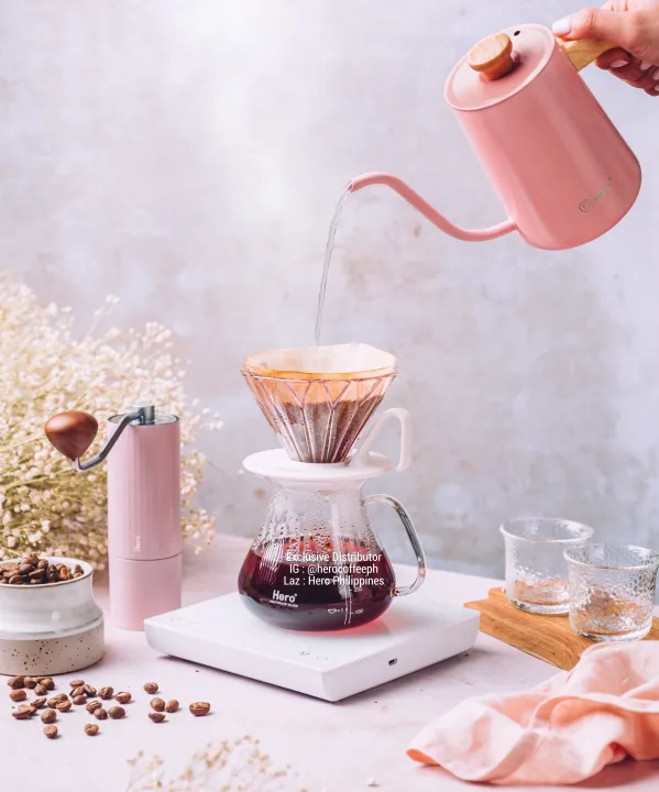 Hero Pink Bundles | S01 Coffee Grinder | Pour Over Glass Dripper ...