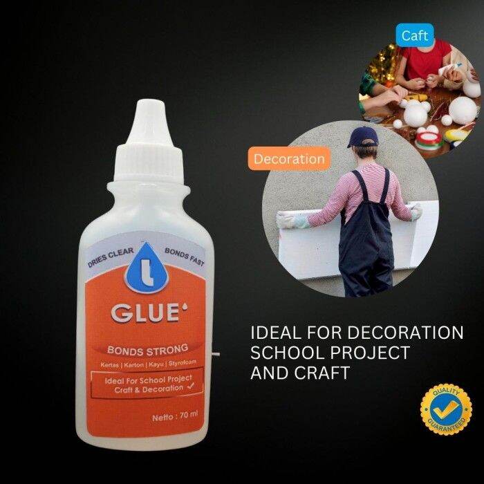 Lem gabus styrofoam Lem cair bening L-GLUE 70ML Original | Lazada Indonesia