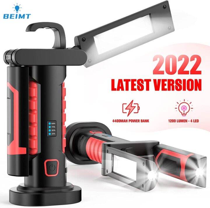 LED Flashlight 12000 Lumen Portable Rechargeable COB with Adjustable ...