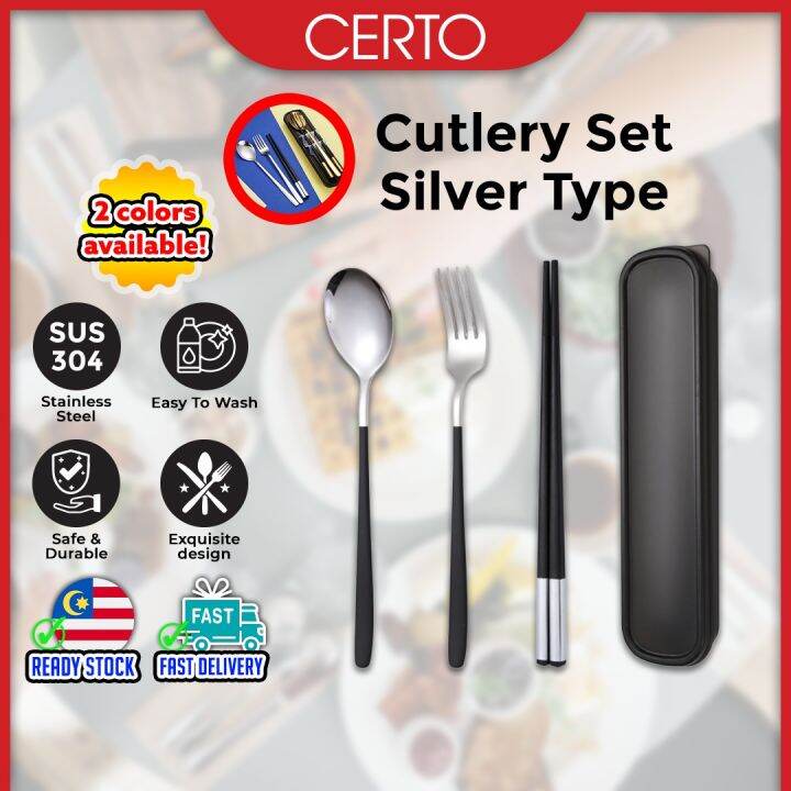 CERTO Stainless Steel Cutlery Set Stainless Steel Spoon Fork Tableware Door Gift Souvenir ...
