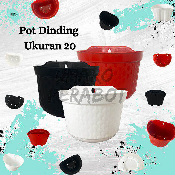 Pot Dinding Ukuran 20 / Pot Tembok / Pot Dinding Hafa / Pot Tanaman ...