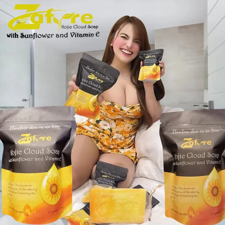 100 skin whitening kojic soup Zafyre kojic cloud soap with sunflower oil vitamin e kojic soap ...