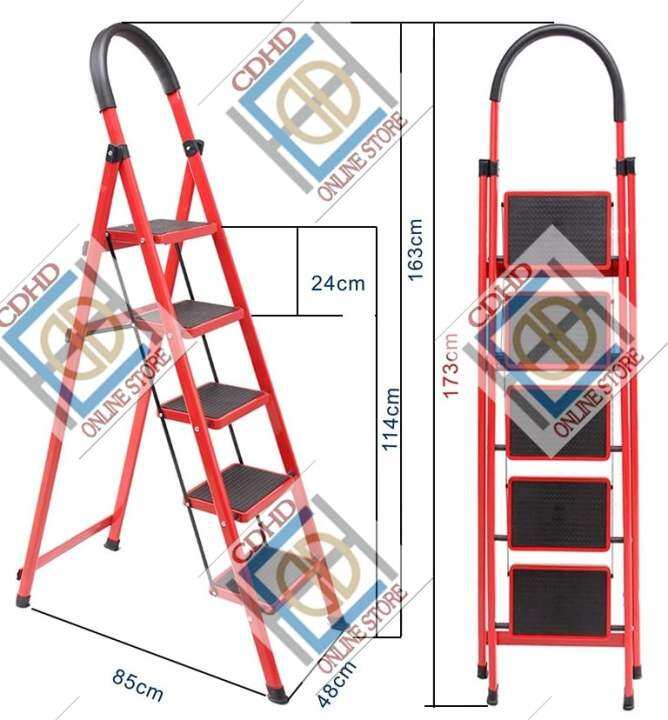 LADDER 5 STEP/ FOLDABLE , A-TYPE (RED) | Lazada PH