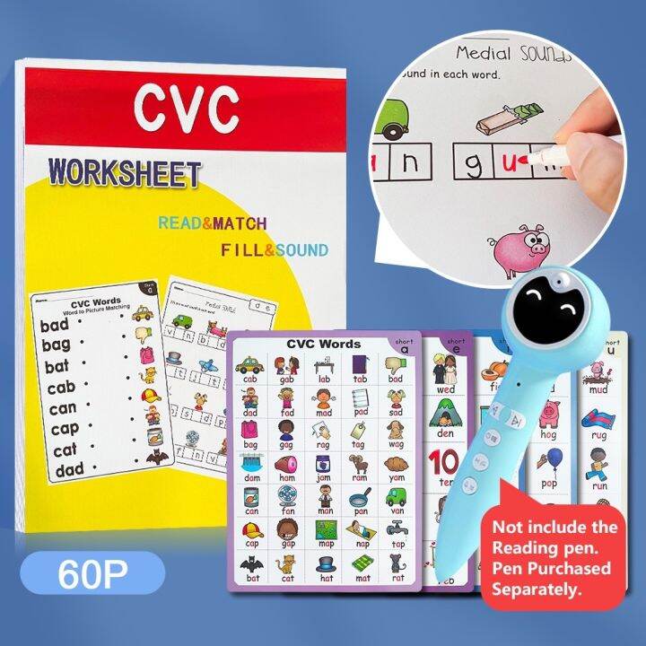 【Ready Stock】 CVC Words Phonics Workbook and Posters Language Arts ...