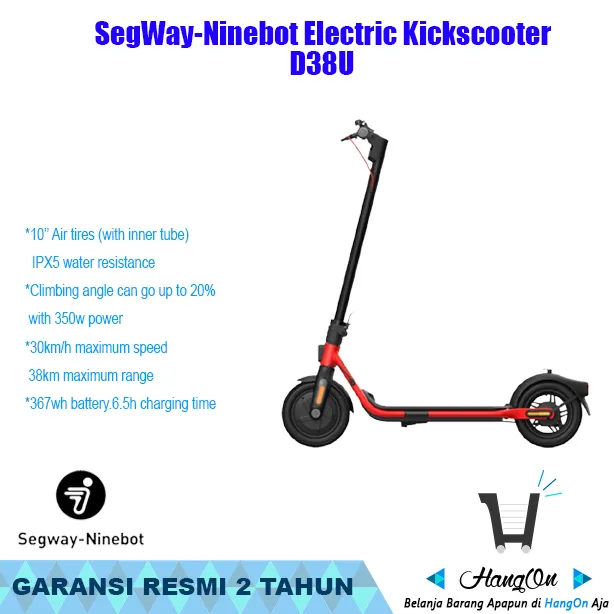 Segway Ninebot D38U Kick Scooter Electric Skuter Listrik Lipat Resmi ...