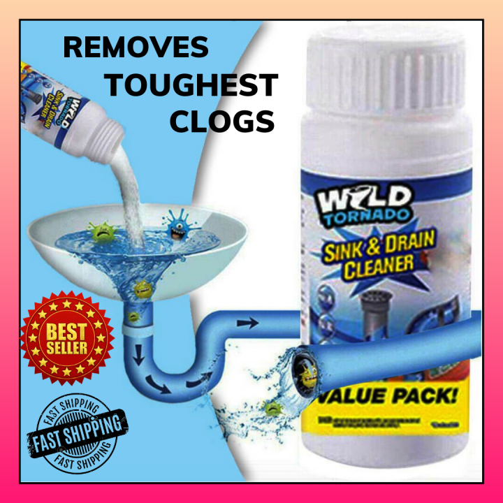 WILD TORNADO SINK AND DRAIN CLEANER clog remover baradong toilet bowl declogger clogged remover ...