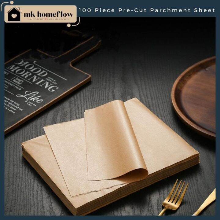 MK HomeFlow 100 Precut Parchment Paper Sheets for Baking Cooking ...