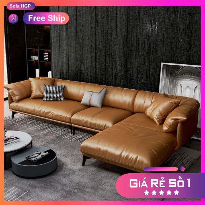 Ghế Sofa Góc L Bọc Da Cao Cấp Cho Phòng Khách Kích Thước 3m5 x 1m8 (Có ...