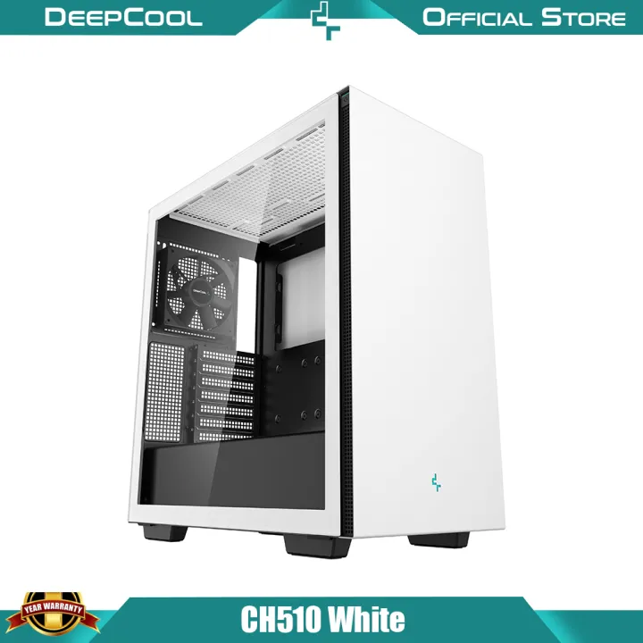 DEEPCOOL CH510 White sleek and minimalistic mid-tower ATX case (R-CH510 ...