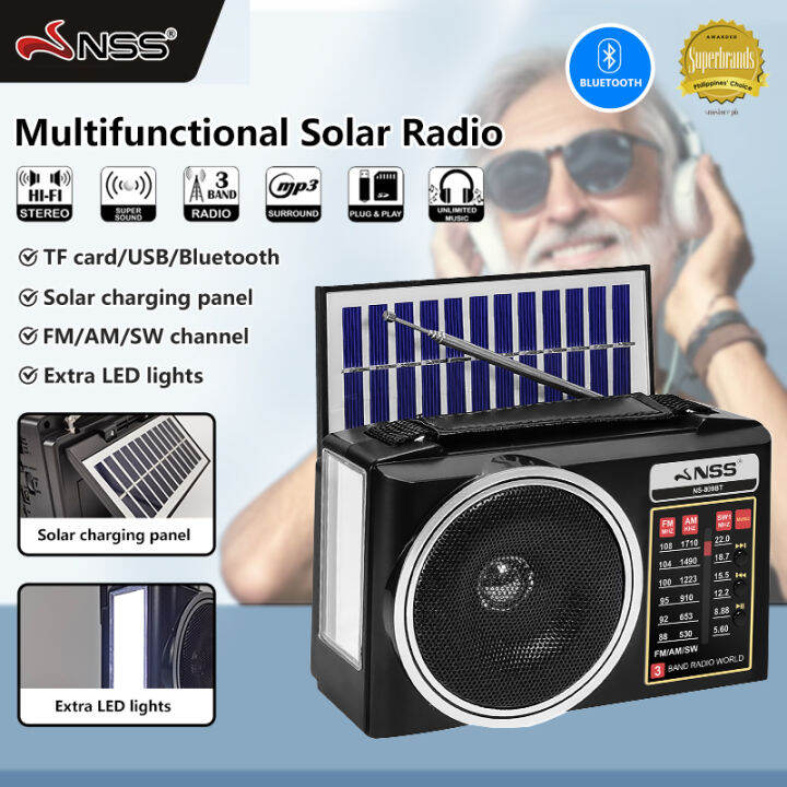 [COD]NSS Bluetooth Solar Radio fm am sale Radio with 5V 1W Solar Panel ...