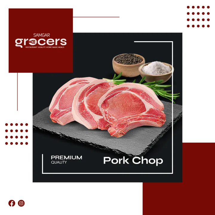 SAMGAR Grocers Pork Chop Boneless Skin On (BISO) - 1 Kilo Premium ...