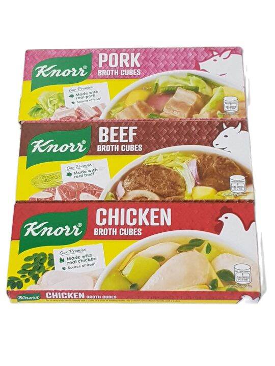 Knorr BROTH CUBES - Chicken, Beef and Pork Flavor in boxes (pack of 3 ...