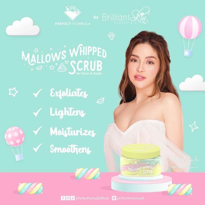 Mallows Whipped Scrub Face & Body 250g Brilliant Skin Perfect Formula ...