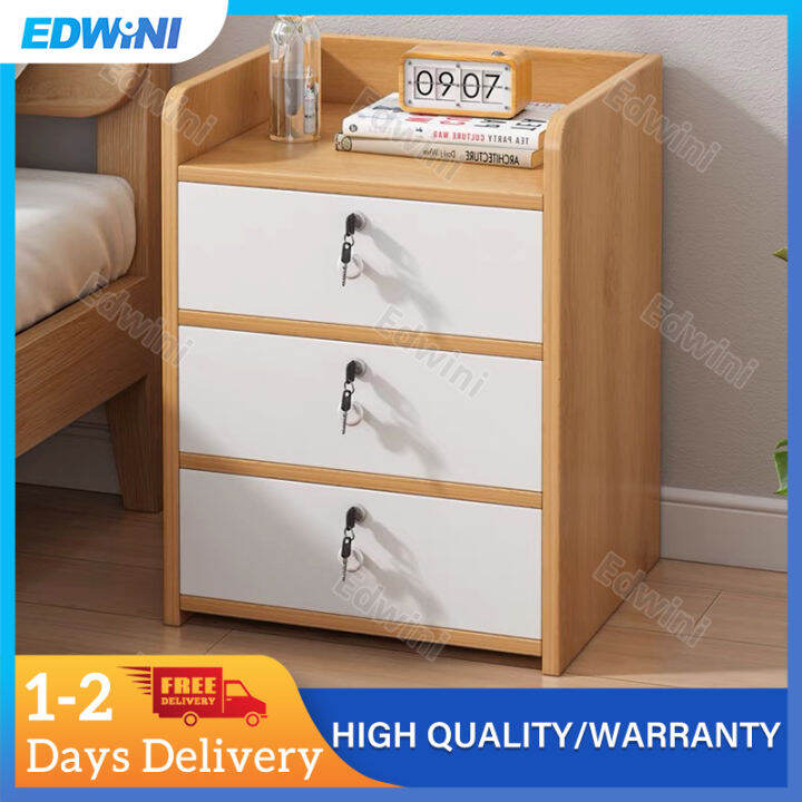 Edwini wood side table with drawer bedside table Drawer Bedside Table ...