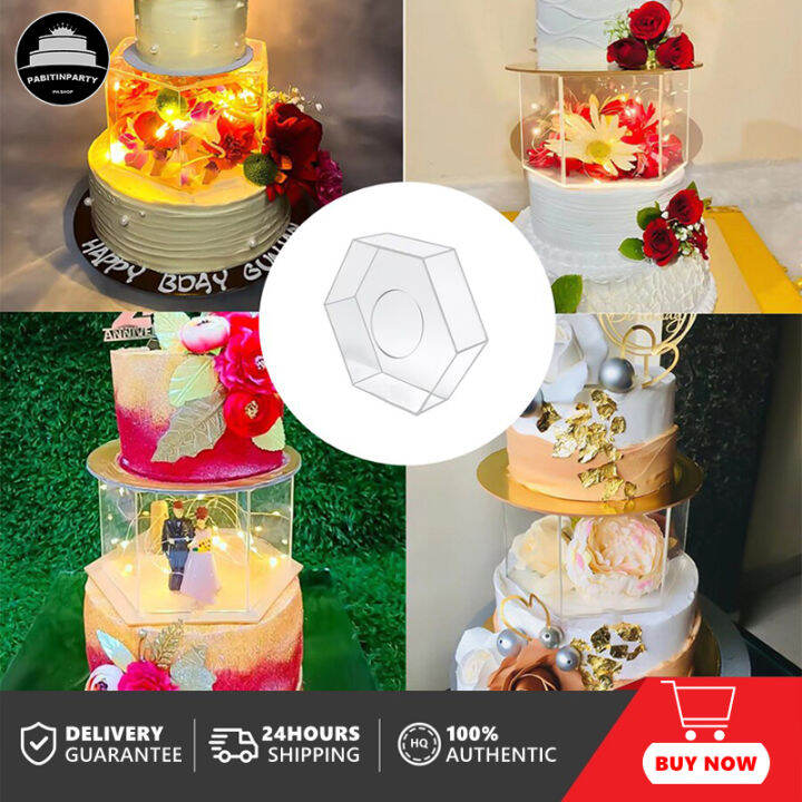 Hexagonal Fillable Cake Holder INS Wind Fillable Cake Separator Cake ...