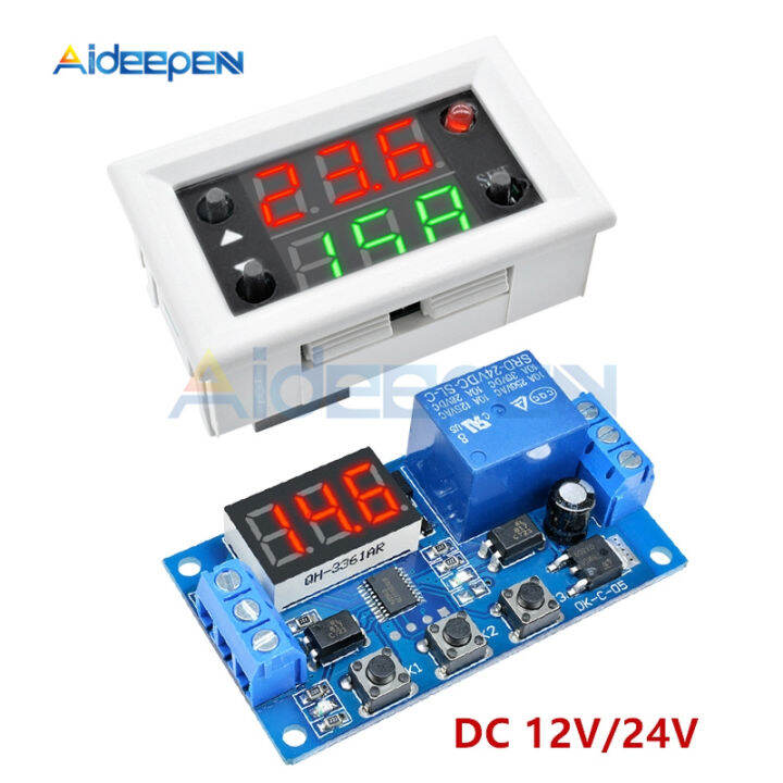 DC 12V 24V 10A 20A Dual Display Time โมดูลรีเลย์ Mini LED Digital Time ...