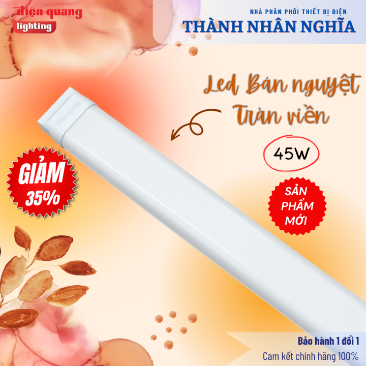 Bộ đèn Bán Nguyệt Tràn Viền ĐQ LED BNTV 1.2m 45W 6500K Ánh sáng trắng ...