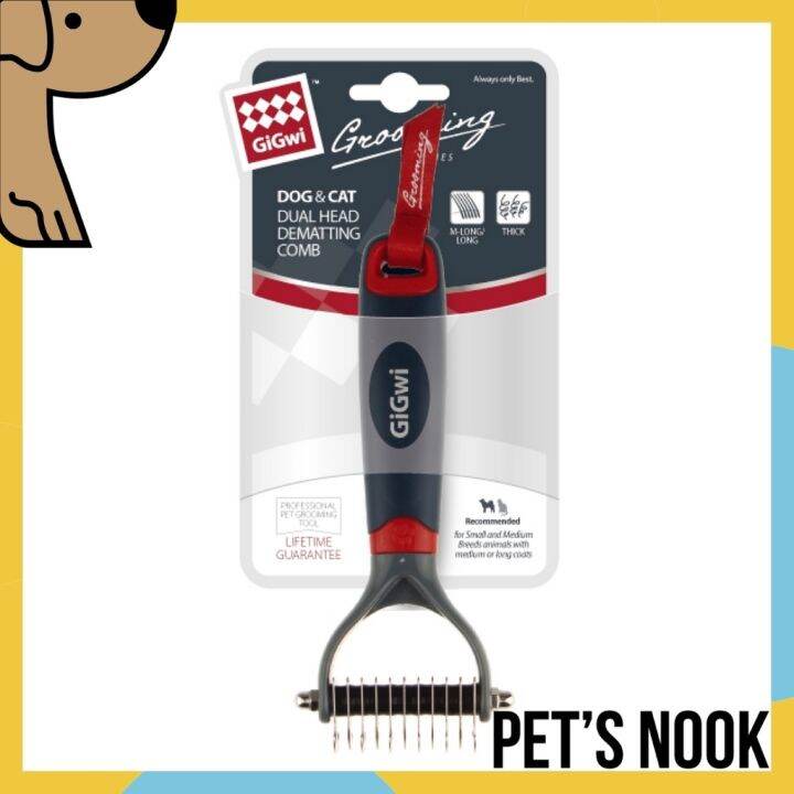 Dual Head Dematting Comb - Stainless Steel Pet Deshedding Comb by GiGwi ...