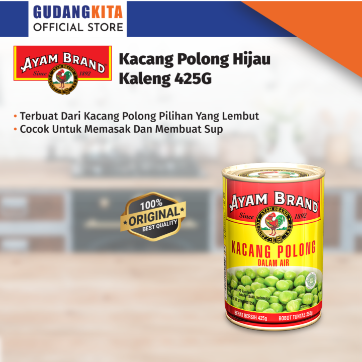 Ayam Brand Kacang Polong Hijau Kaleng 425G / Ayam Brand Processed Peas ...