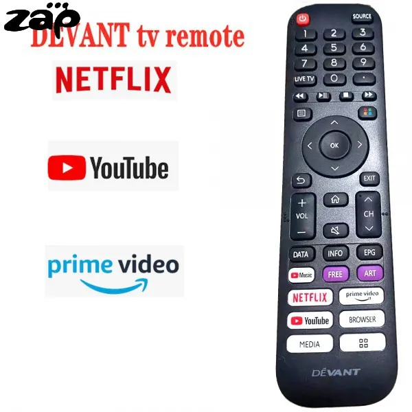 For DEVANT LCD LED TV Player evision Remote Control prime video About ...