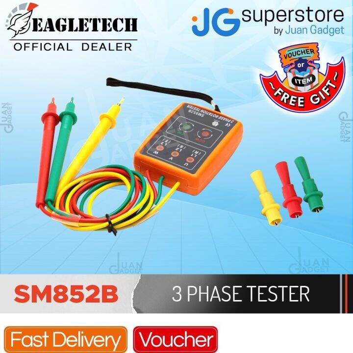 Eagletech SM852B Phase Meter with 3 Phase Rotation Sequence Tester with ...