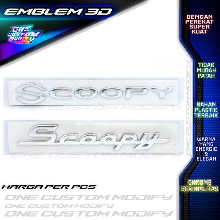 EMBLEM 3D TIMBUL LOGO SCOOPY WARNA CHROME MOTOR SCOOPY 2013 2014 2015 ...