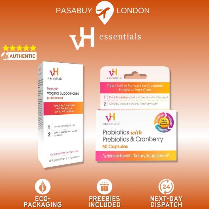 🇺🇸 Prebiotic Vaginal Suppositories pH Balanced by VH Essentials 15 ...