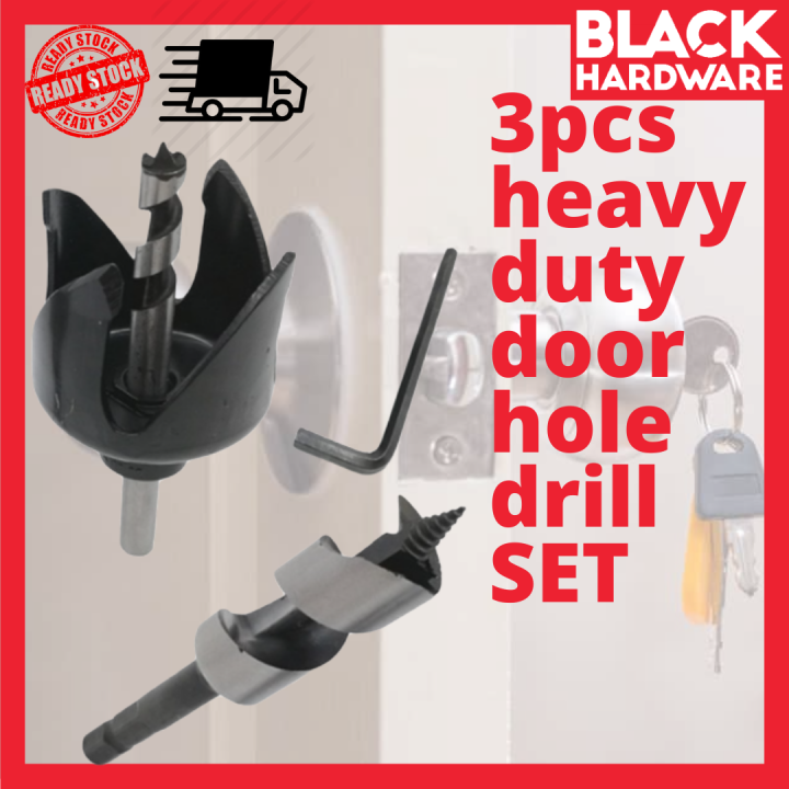 Black Hardware Hole Saw Bit Wood Drill Bit Hole Kit Tebuk Panabuk ...