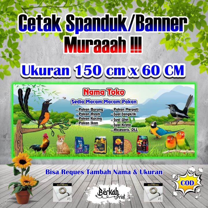 Spanduk Banner Toko Pakan Hewan Ukuran 150 cm x 60 cm | Lazada Indonesia