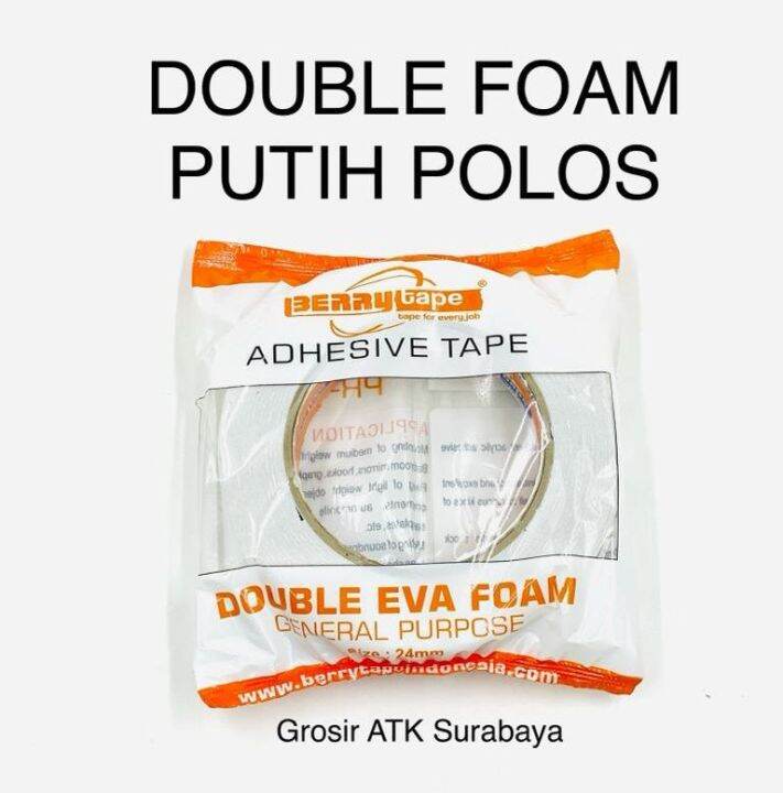 DOUBLE FOAM BERRY PUTIH 24 MM / Double Side Tape Foam Berry 1" Inch 24 ...