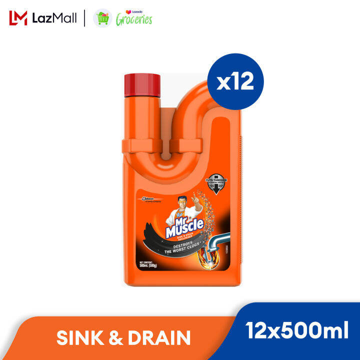 [CARTON] Mr Muscle Drain Declogger 500MLx12 | Lazada