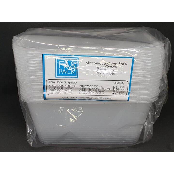Fas Pack Microwavable Container RE1600 (5pcs) | Lazada PH