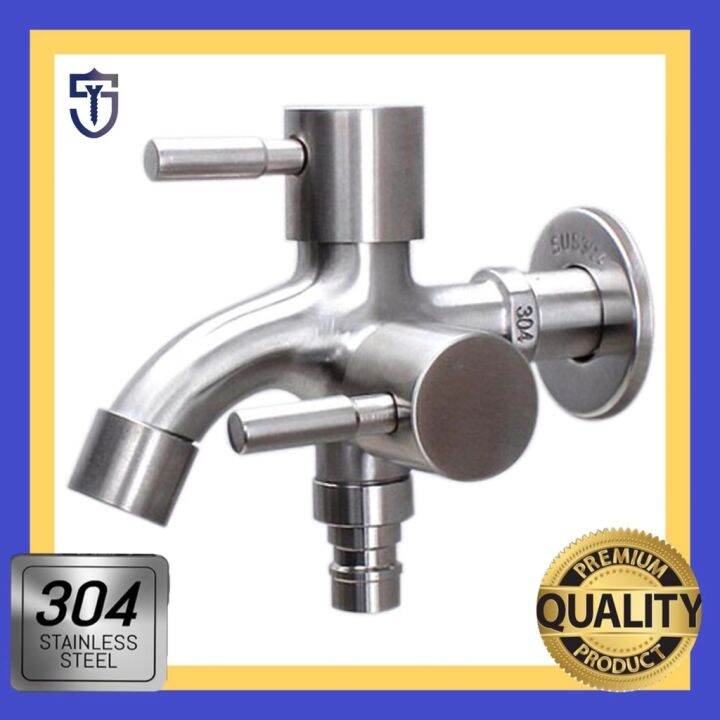 SUS304 Faucet stainless steel 1 Inlet 2 outlet two-way copper valve ...