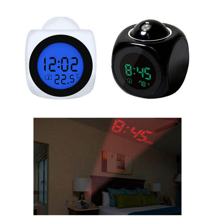 Multifunctional Projection Alarm Clock Digital LCD Voice Talking ... Multifunctional Projection Alarm Clock Digital LCD Voice Talking ...