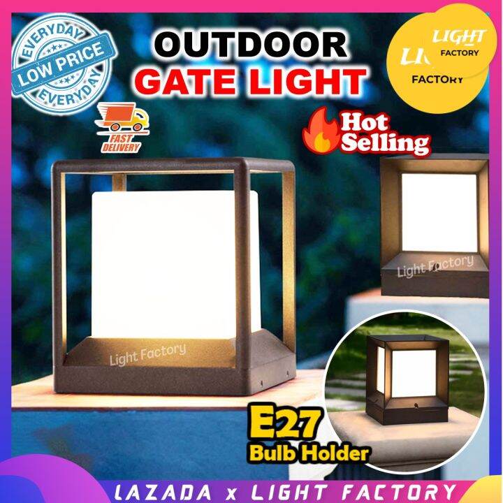 🔥NEW🔥 Modern Outdoor Gate Light Cube Gate Lamp Weatherproof Outdoor ...