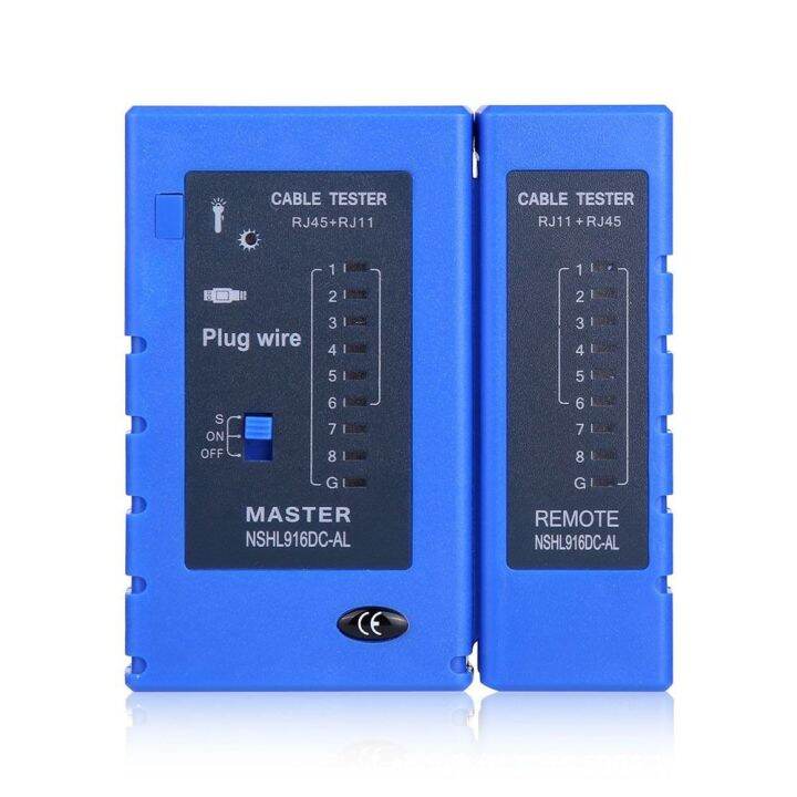 OKDEALS Dual Power Supply Network Cable Tester Blue Cable Tracker ...