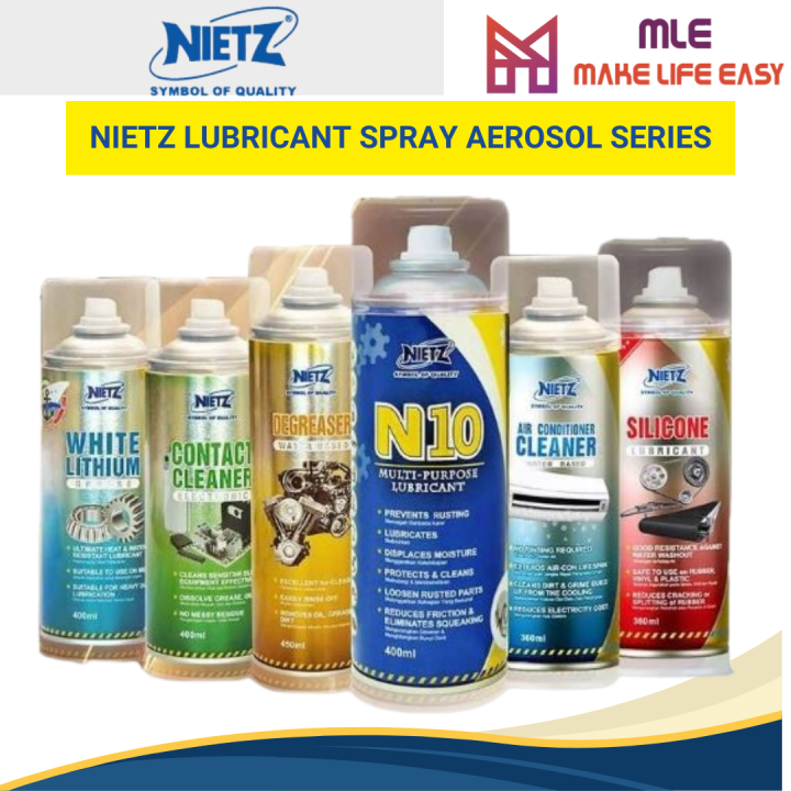 NIETZ LUBRICANT SPRAY AEROSOL SERIES 400ml | N10 | DEGREASER | CONTACT ...