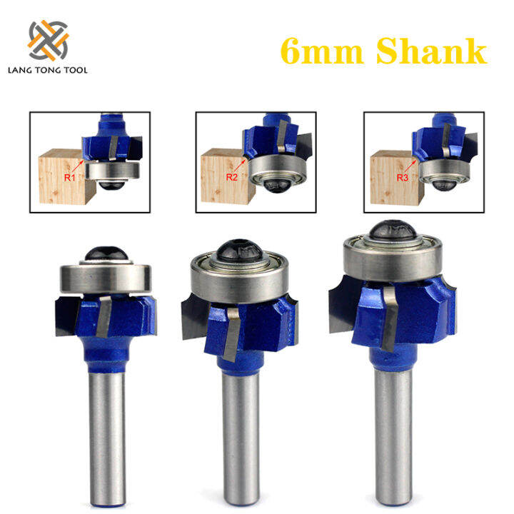 6mm/6.35mm/8mm Shank Z4 Corner Round Router Bit R1 R2 R3 Trim Edging ...
