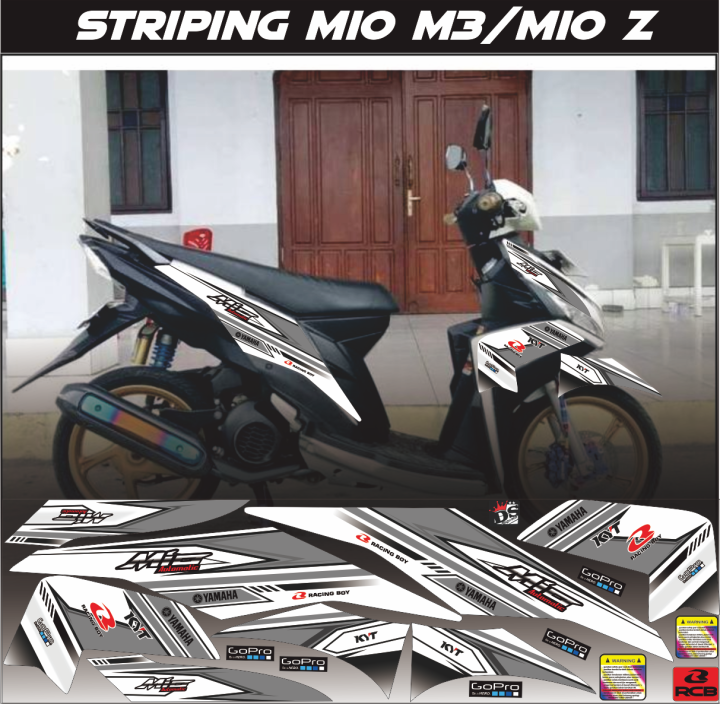 STRIPING MIO M3/MIO Z VARIASI SIMPLE WARNA PUTIH RACING | Lazada Indonesia