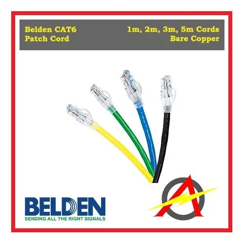 Belden Patch 1m/2m/3m/5m/10m CAT6 Category 6 Blue White Yellow Green ...