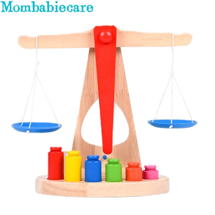 Wooden Balance Scale Toy Children Mathematics Teaching Aid Kids DIY ...