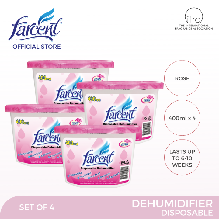 Farcent Disposable Dehumidifier - Rose Set of 4 (400ml each) | Lazada PH